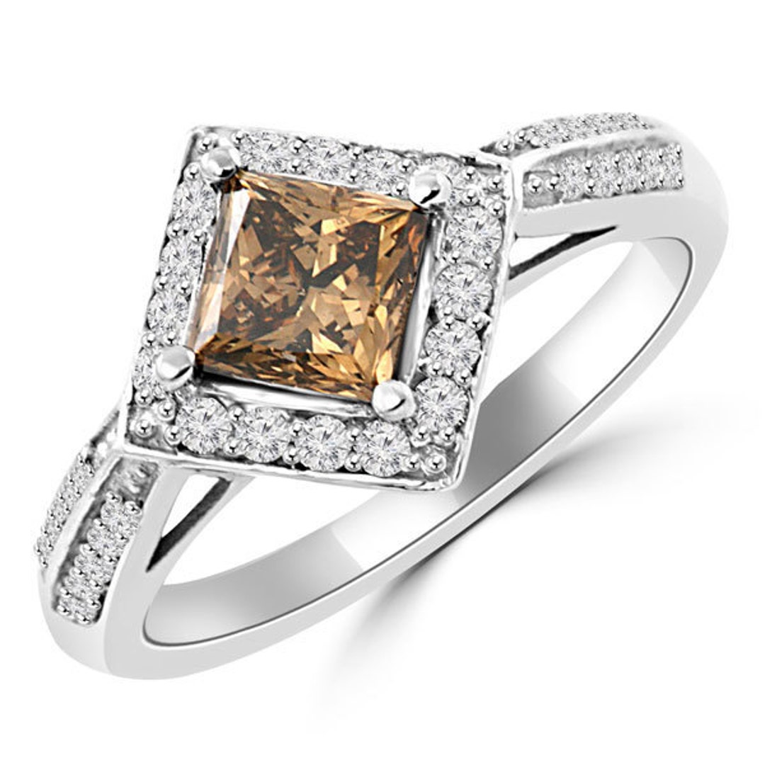 1.20ct Fancy Princess Cognac Champagne Brown Diamond - Etsy