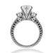 Three Stone Engagement Ring Setting Vintage Antique Style 14k White ...