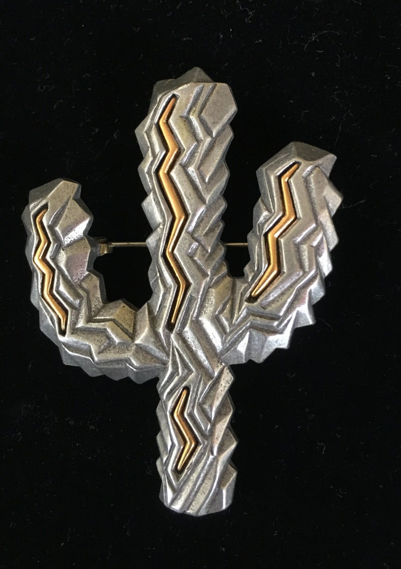 JJ & Co. Silver Cactus Pendant - Etsy