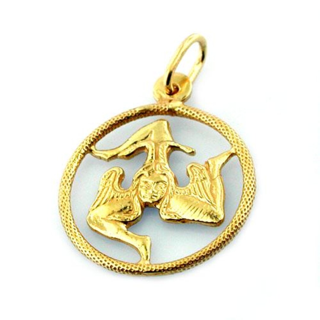 Trinacria Sicily Symbol 18K Gold Vintage Charm Pendant - Etsy