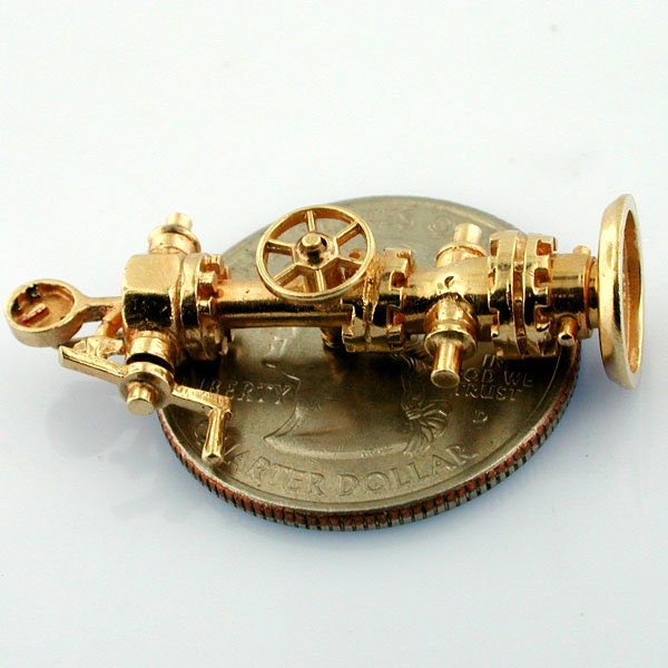 Antique Vertical Steam Engine Industrial Revolution Movable Vintage 14K ...