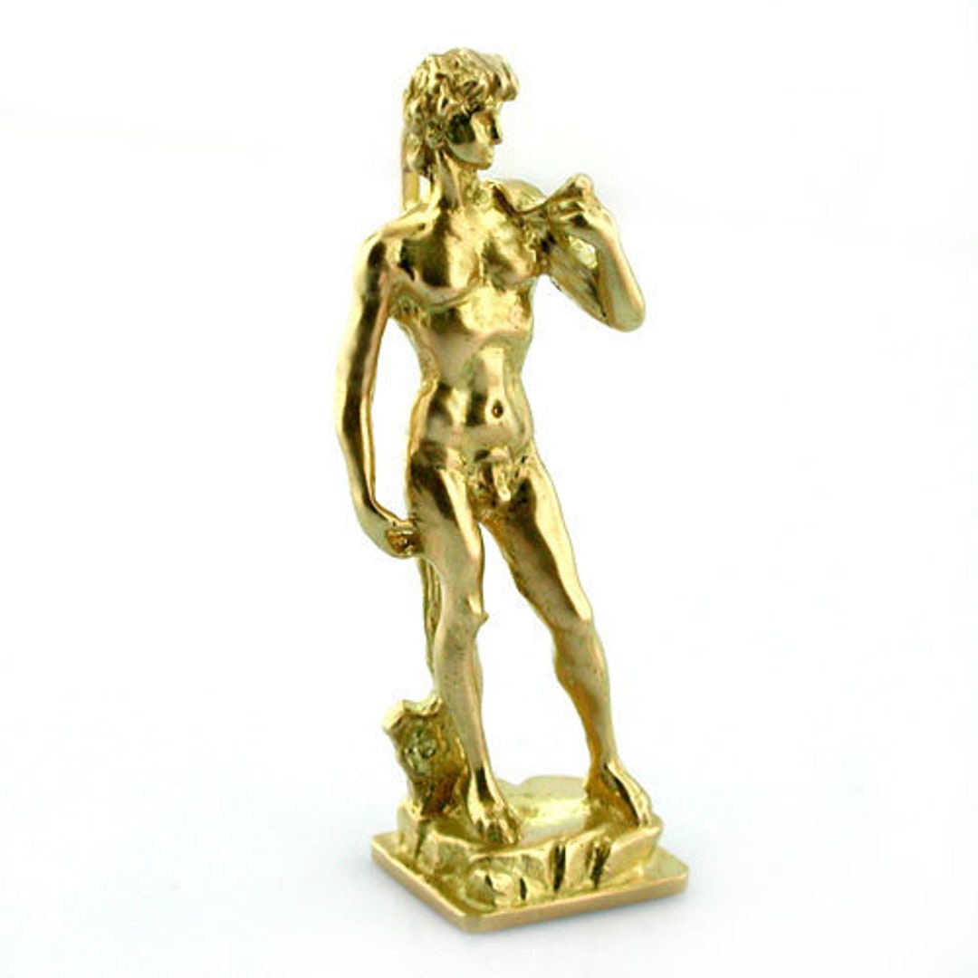 Michelangelo's David 18K Gold Vintage Charm Pendant Florence Italy - Etsy