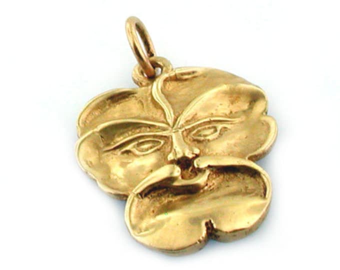 Rare Pansy Flower Face 14K Gold Vintage Charm - Etsy