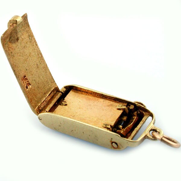 14K Gold Vintage Mechanical Pop-up Lens Photo Camera 3D Movable Charm ...