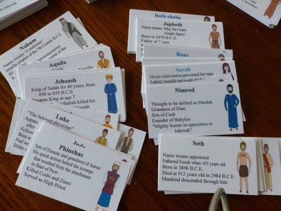 Antique Bible Card Game Characters