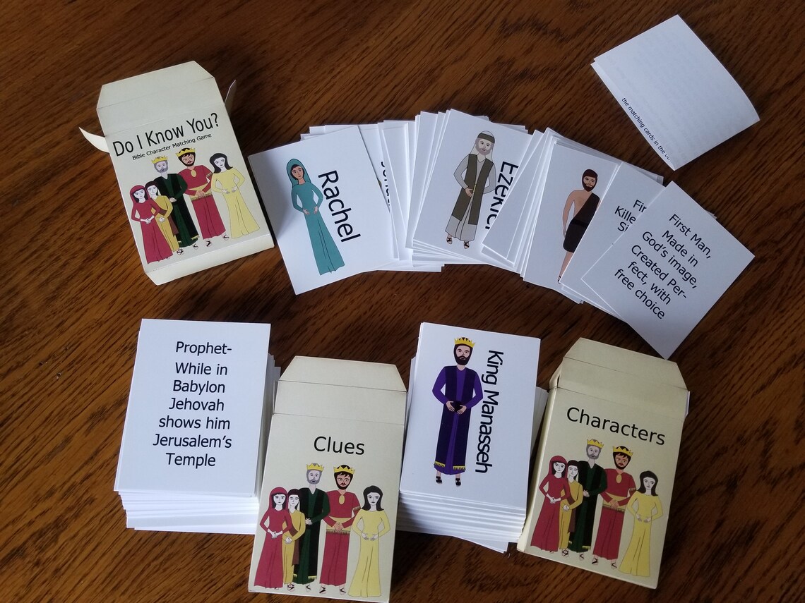 Do I Know You Bible Character Matching Card Game - Etsy