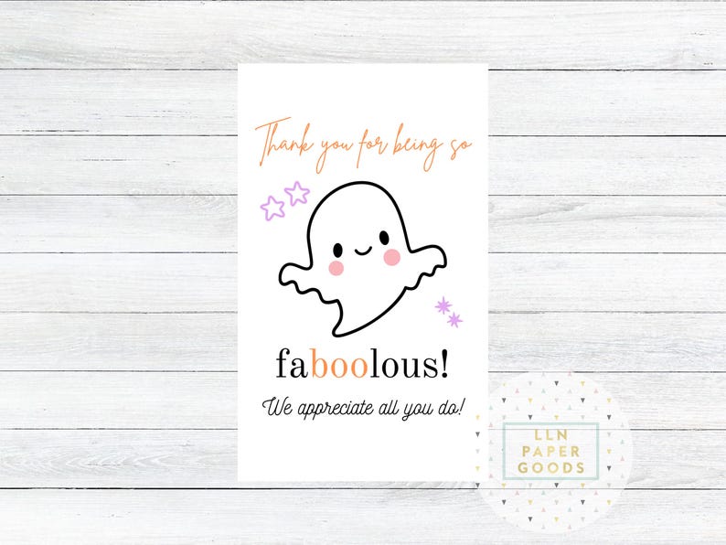 Halloween Faboolous Teacher Printable 3x5 Gift Tag - Etsy