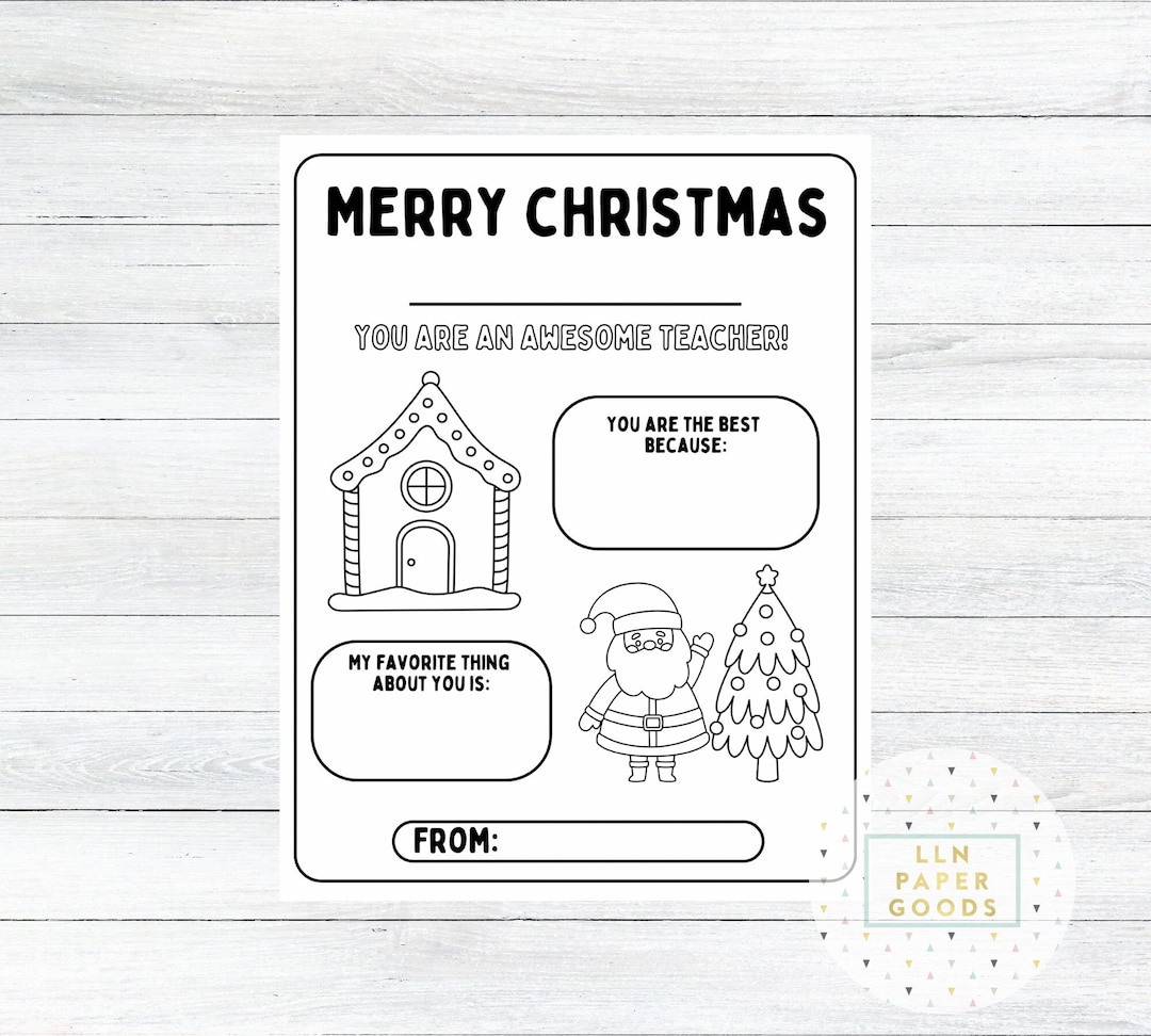 Christmas Teacher Coloring Page Printable - Etsy