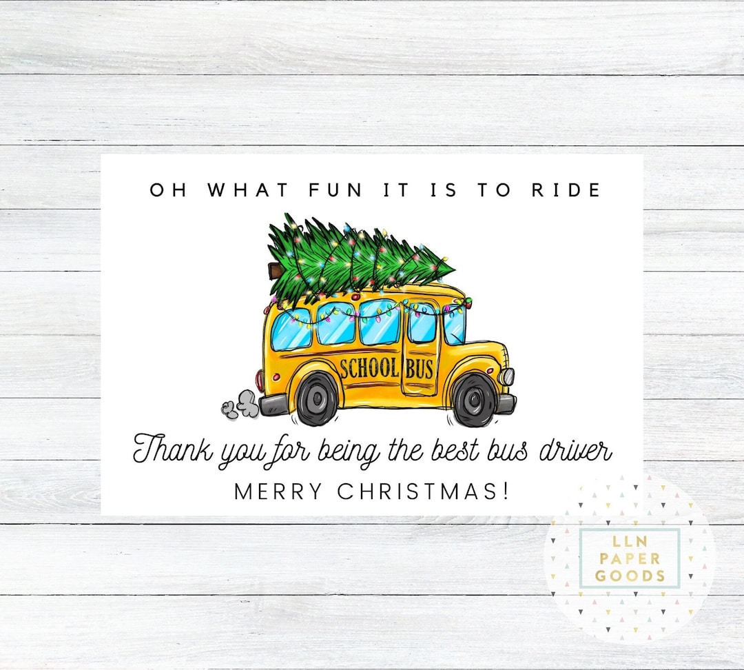 Bus Driver Christmas Card Printable - Etsy