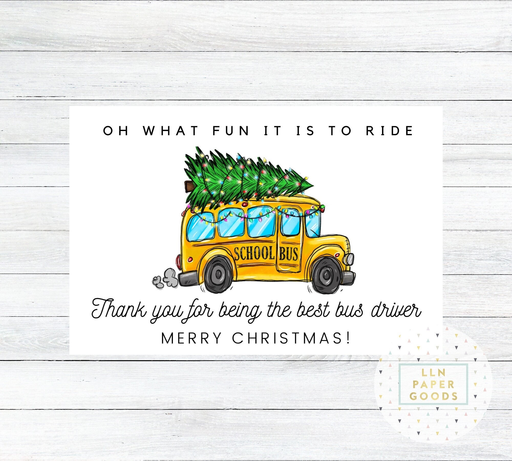 Bus Driver Christmas Card Printable - Etsy