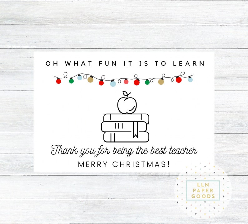 Teacher Christmas Card Printable - Etsy