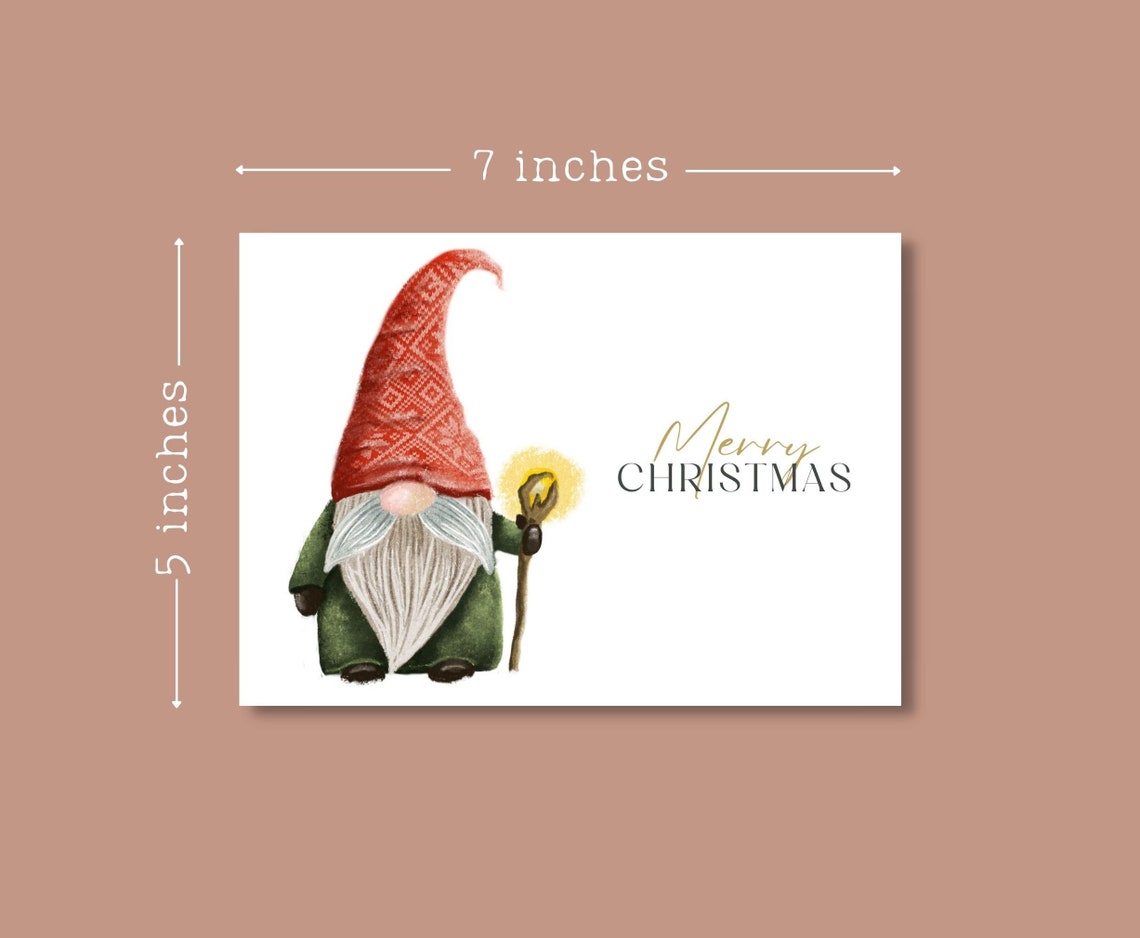 Printable Christmas Cards Printable Gnome Christmas Cards - Etsy