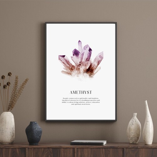 Amethyst Crystal Print Printable Poster Lists Healing - Etsy