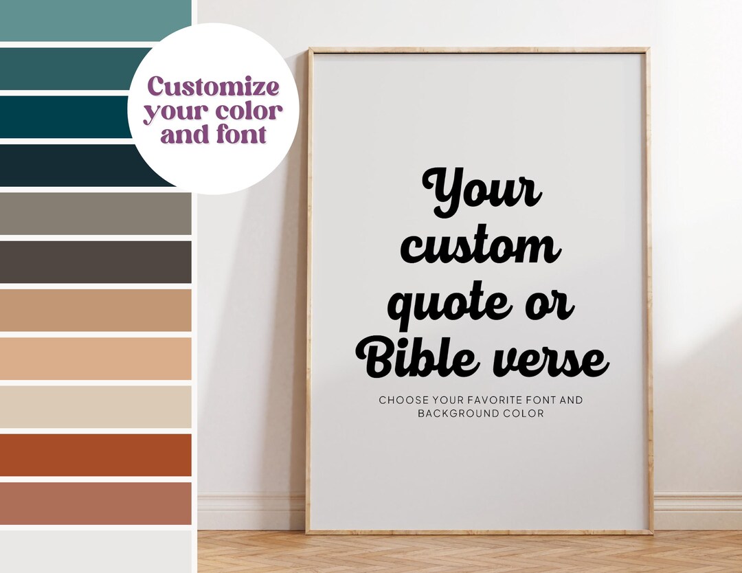 Custom Bible Verse Print | Personalized Wall Art Gift | Unique Bible ...