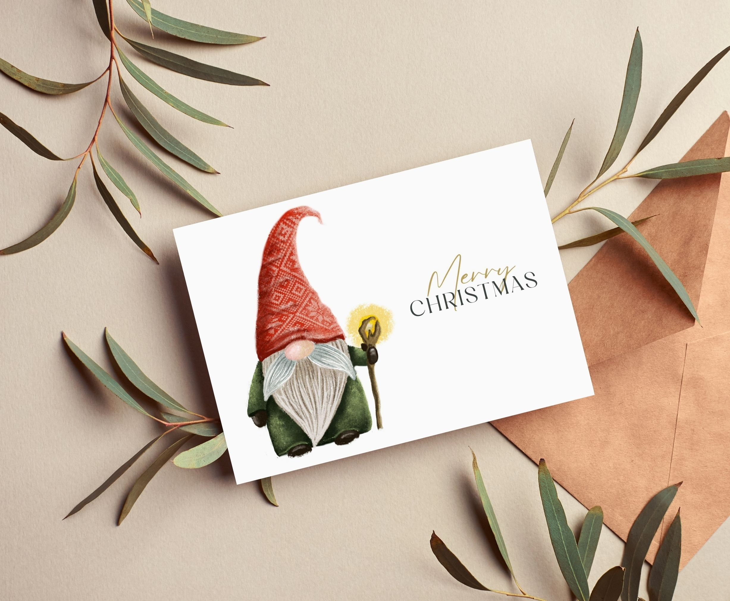 Printable Christmas Cards Printable Gnome Christmas Cards - Etsy