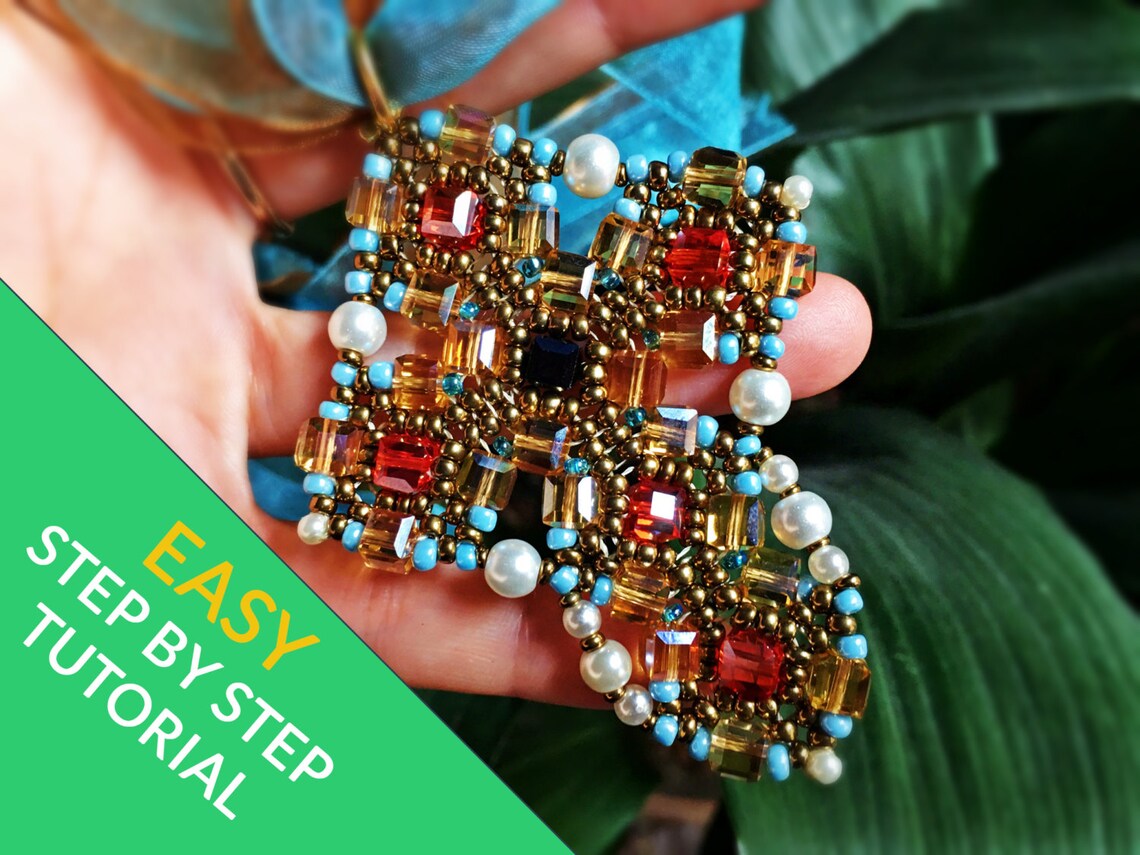 Cross Beaded Cross Tutorial Beadweaving Pattern Seed Bead Beadwork ...