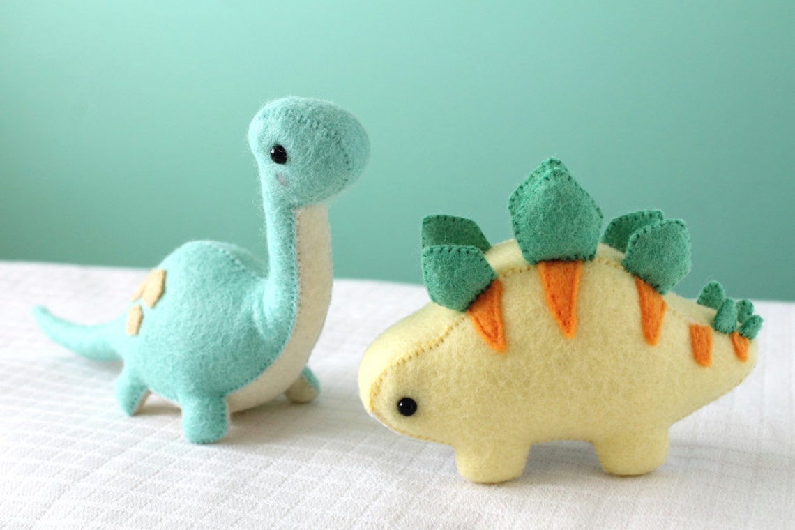 PDF Pattern - Felt Stegosaurus and Brontosaurus Dinosaur Plush Bundle ...