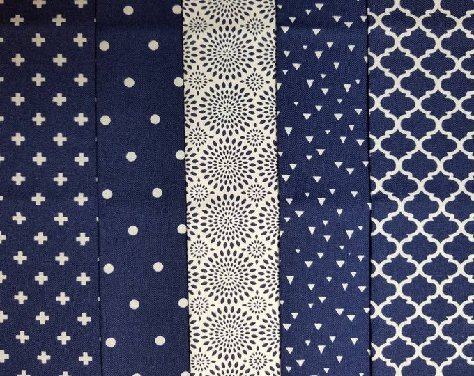 Fat Quarter Bundle, Fabric, Navy Blue Fat Quarters, Quilting Cotton ...