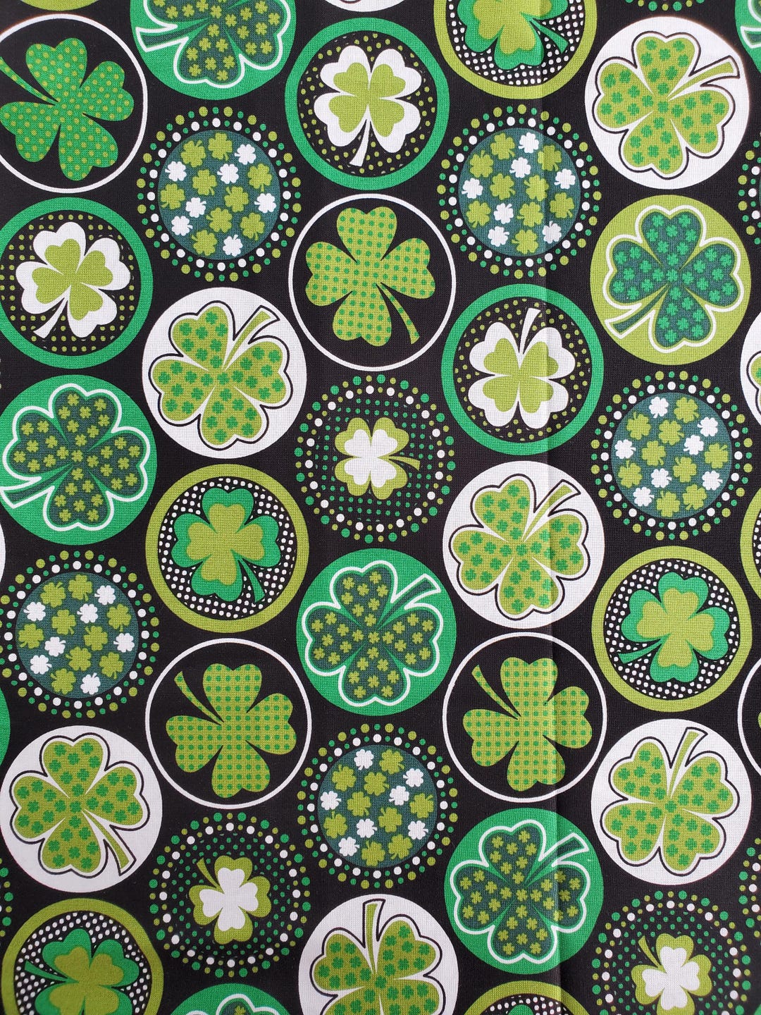 St Patrick's Day Shamrock Cotton Fabric, Irish Fabric, Celtic Quilting ...