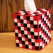 Red, White and Black Checker Tissue Box Cover - Etsy