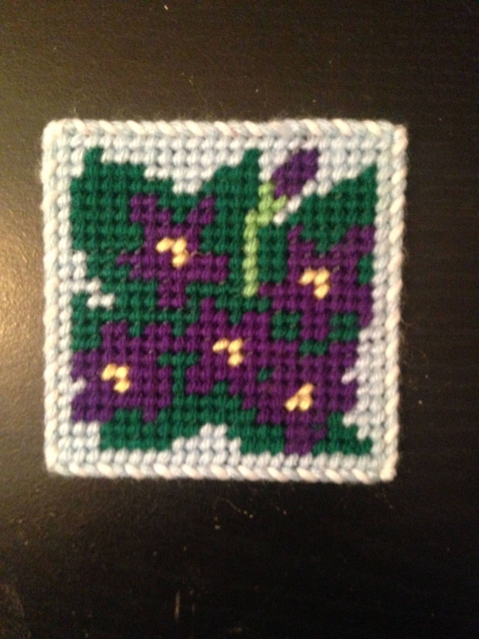 Plastic Canvas Tissue Box Cover Violets Flower, Make a Great Kitchen ...