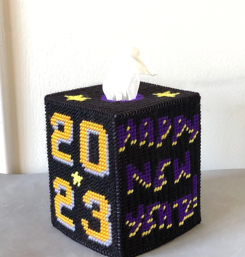 Happy New Year Tissue Box Cover - Etsy