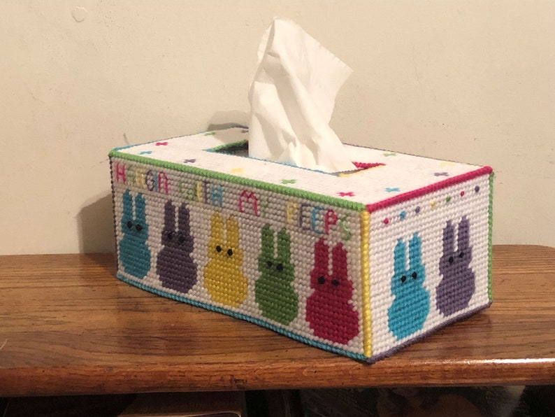 Tissue Box Cover Kids Plastic Canvas Peeps Décor - Etsy