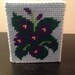 Plastic Canvas Tissue Box Cover Violets Flower, Make a Great Kitchen ...