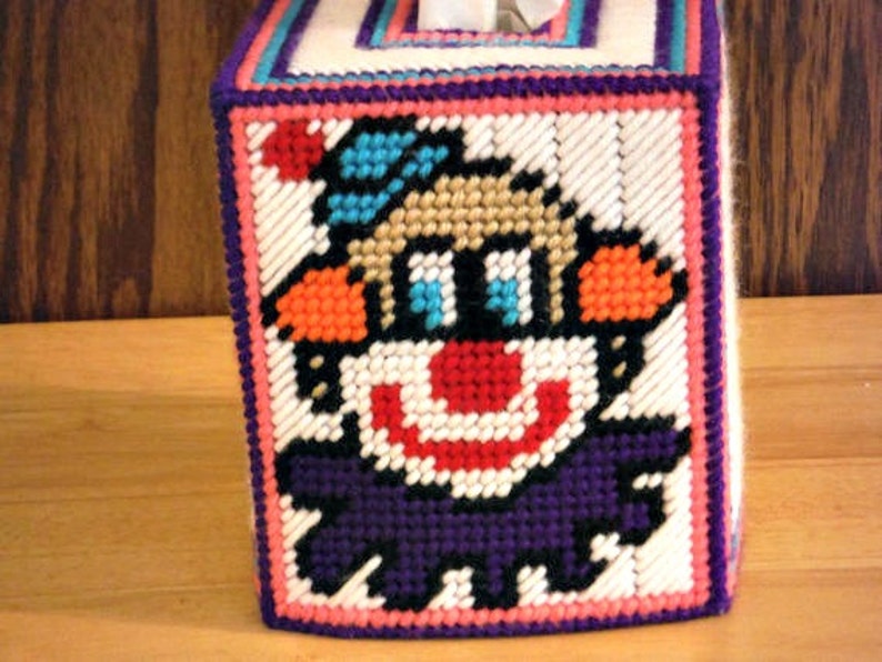 Clown Tissue Box Cover, Carnival Clown Tissue Box Cover, Square Tissue ...