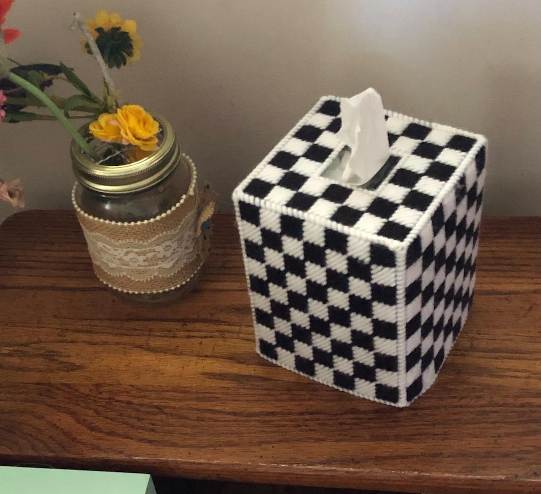 Black and White Tissue Box Cover Décor - Made to Order - Etsy