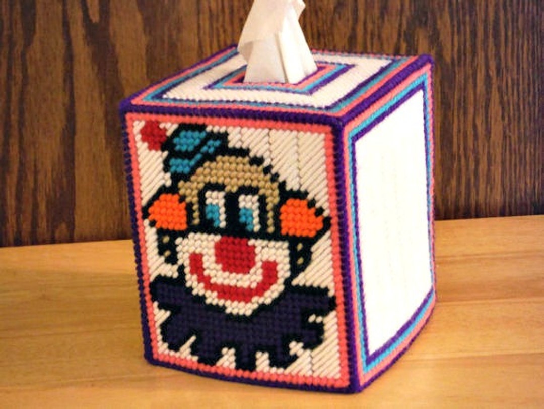 Clown Tissue Box Cover, Carnival Clown Tissue Box Cover, Square Tissue ...