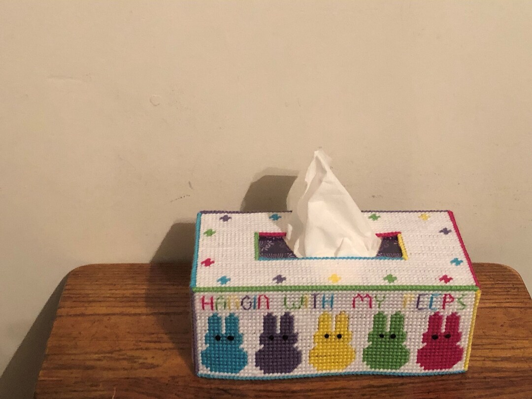 Tissue Box Cover Kids Plastic Canvas Peeps Décor - Etsy