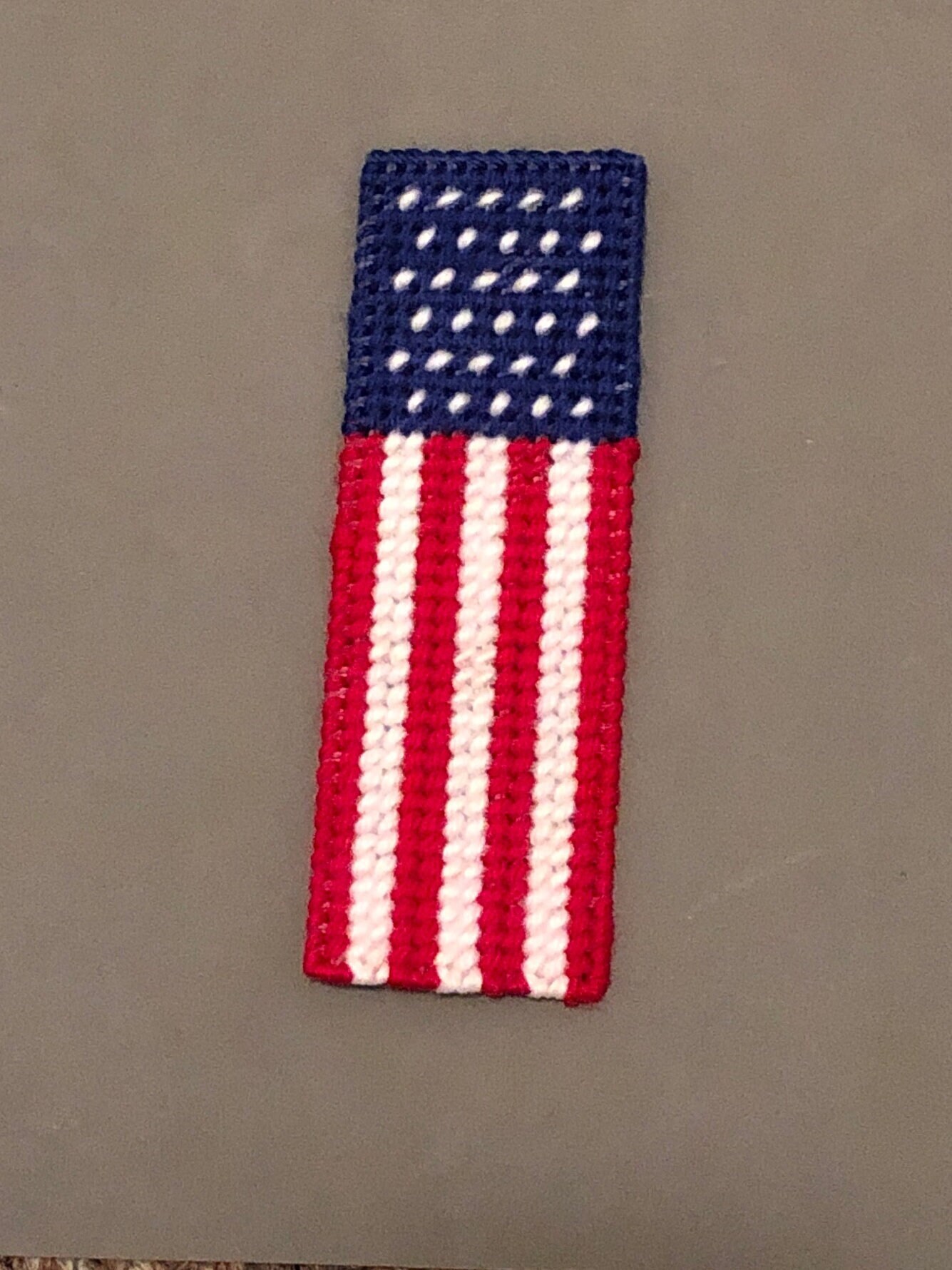 Plastic Canvas American Flag Bookmark Bookmarks 5 and Under Red White ...