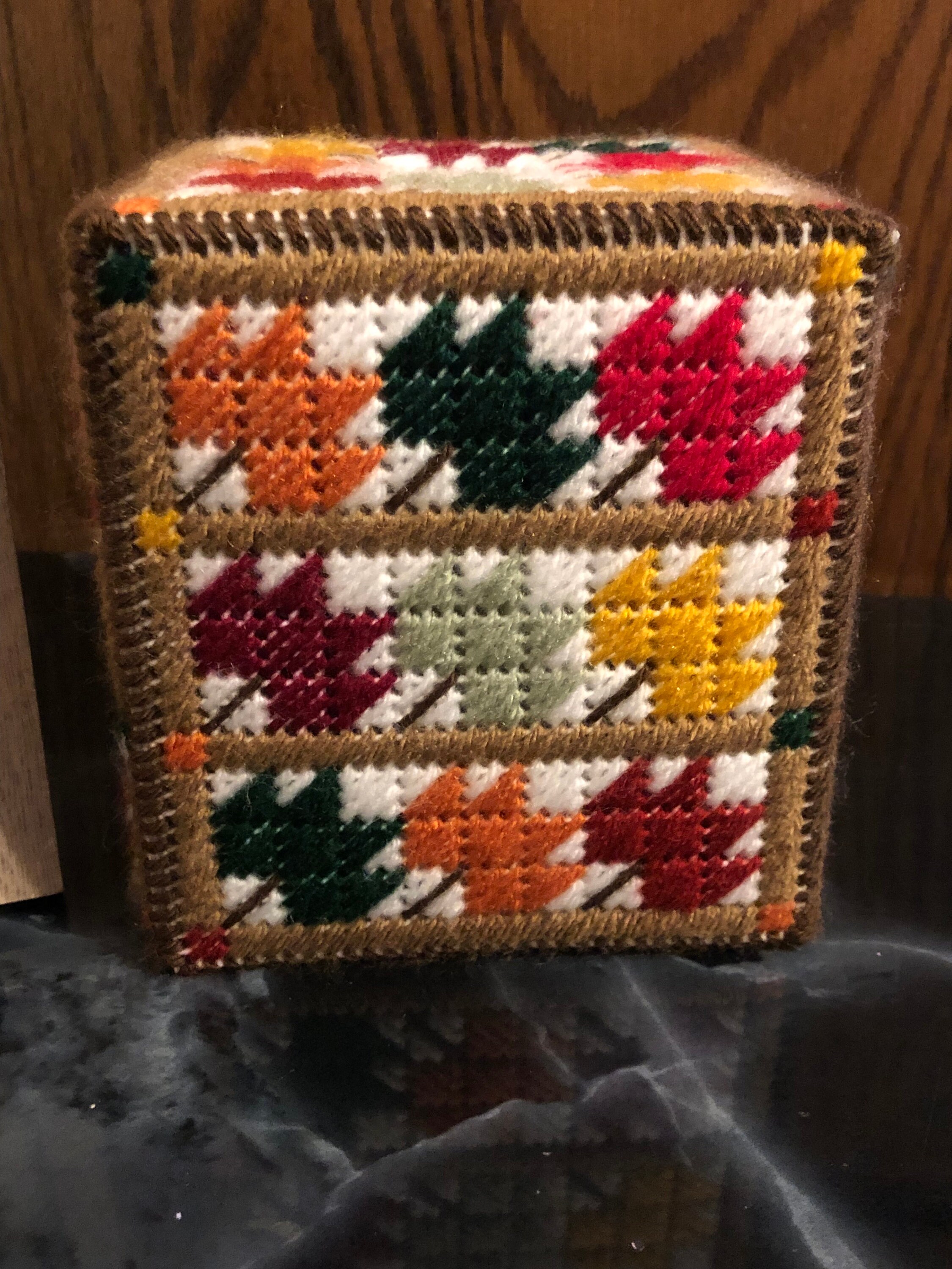 Fall Tissue Box Cover Autumn Leaves Tissue Box Holder Leaf Tissue Box ...