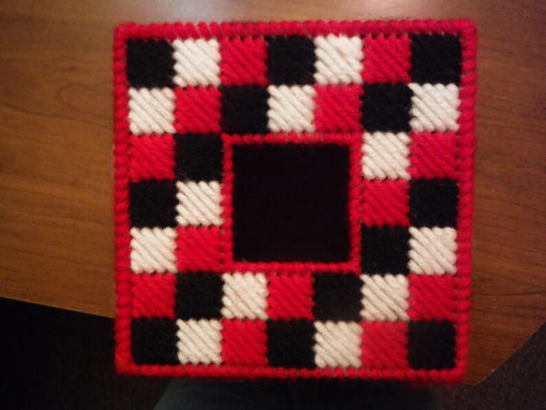 Red, White and Black Checker Tissue Box Cover - Etsy