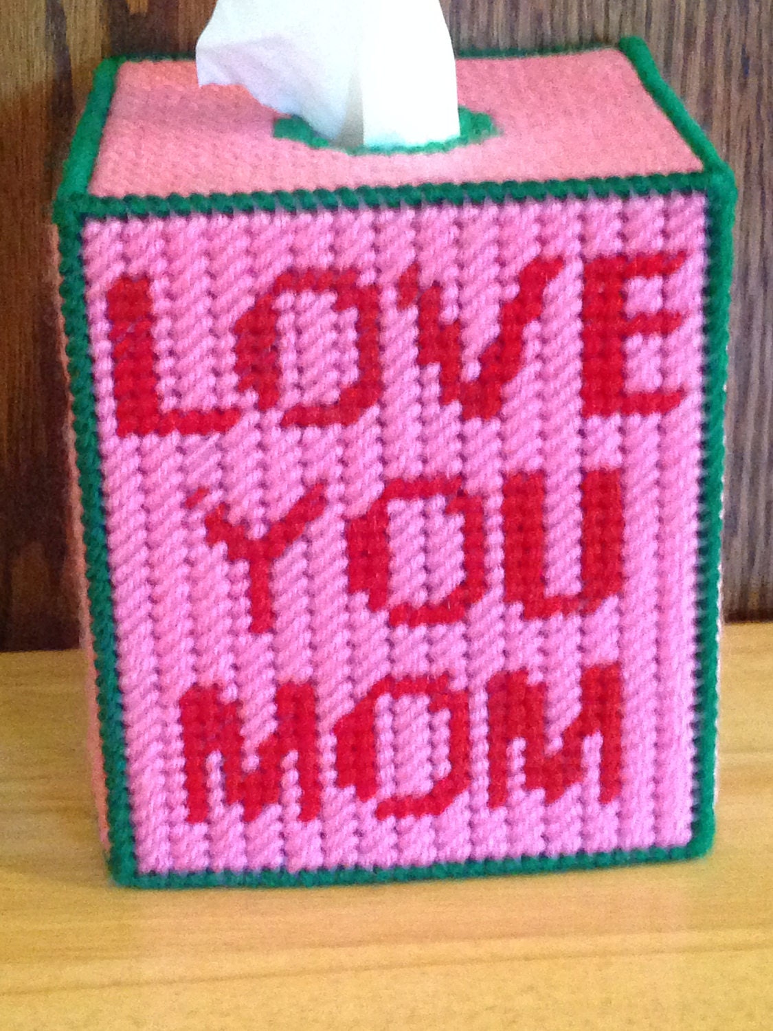 Love You Mom Tissue Box Cover, Mother's Day Gift, Hand Print Flower ...