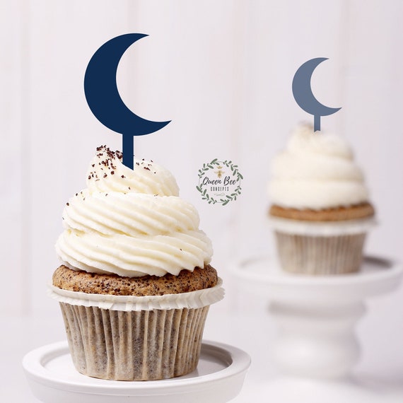 Crescent Moon Cupcake Toppers Celestial Cupcake Decoration | Etsy