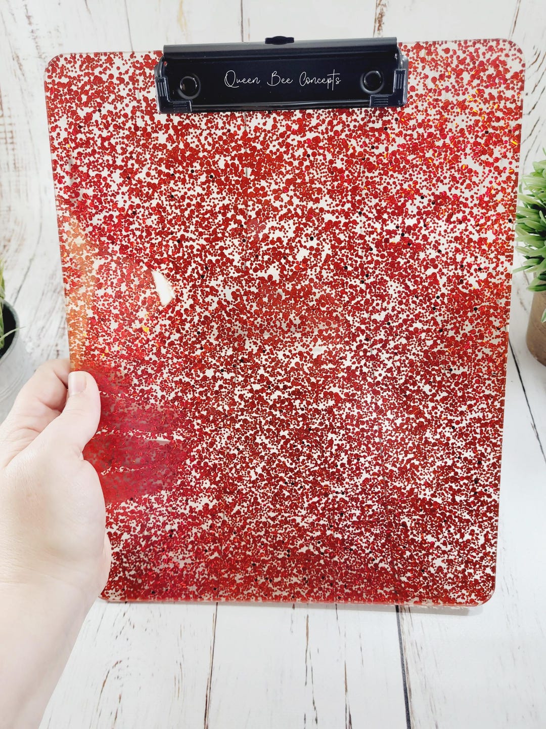 Clipboard - 9 X 12 - Red Dazzle Glitter - Teacher Gift - Office and ...