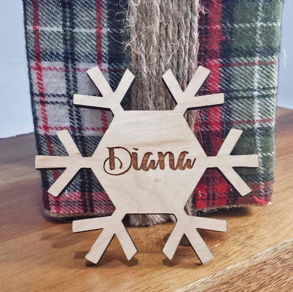 Snowflake Place Cards Wood Place Cards Christmas Table | Etsy