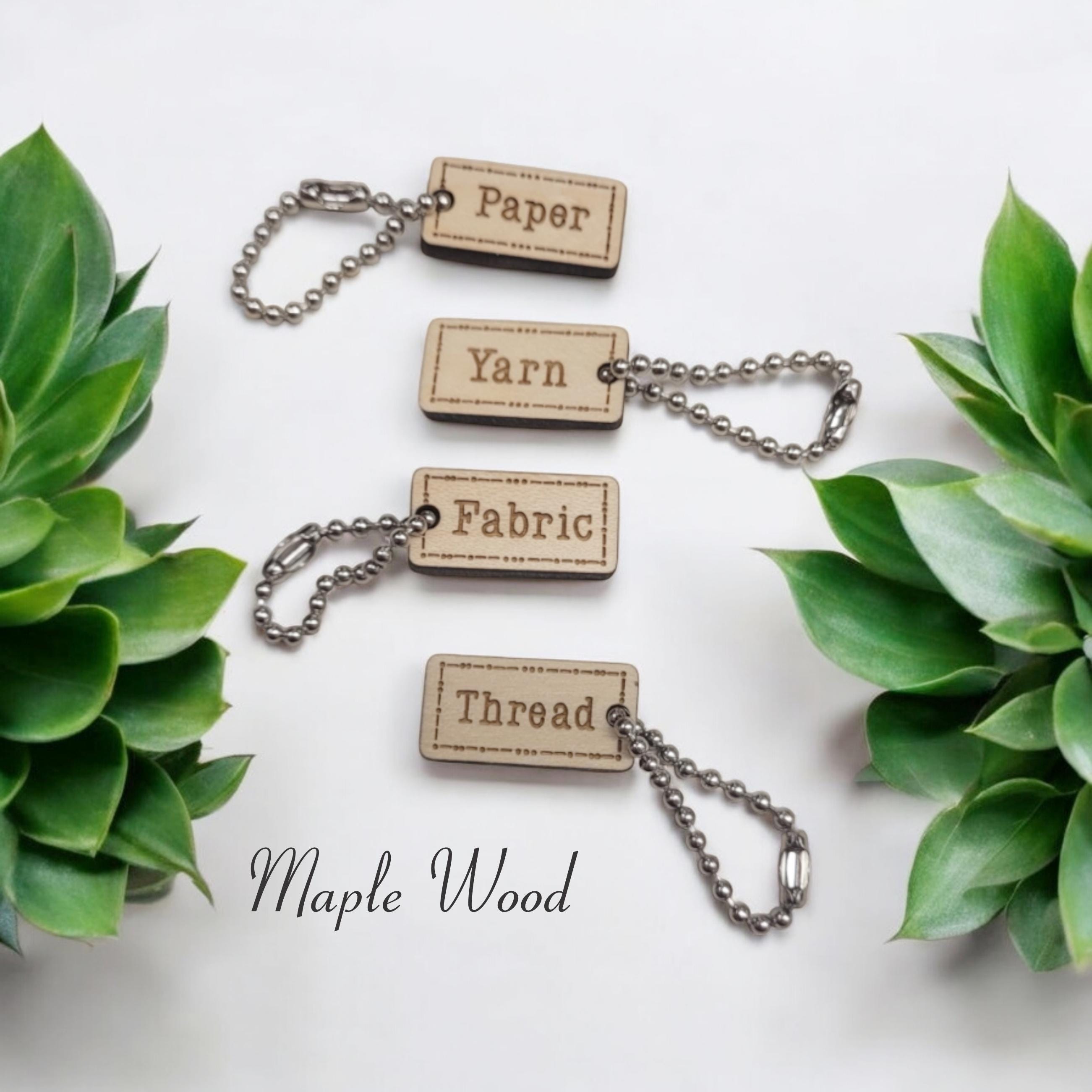 Laser Engraved Wood Scissor Tags: Maple or White Washed, Set of 4 - Etsy
