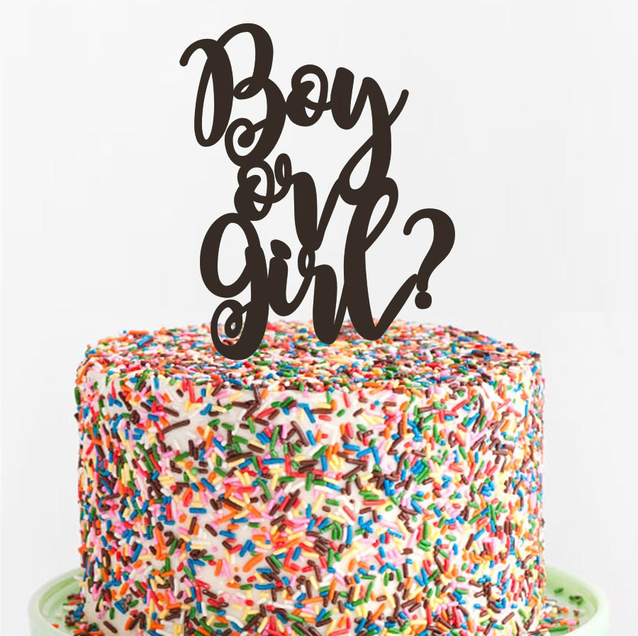 Gender Reveal Cake Topper Custom Acrylic Cake Topper Laser Etsy