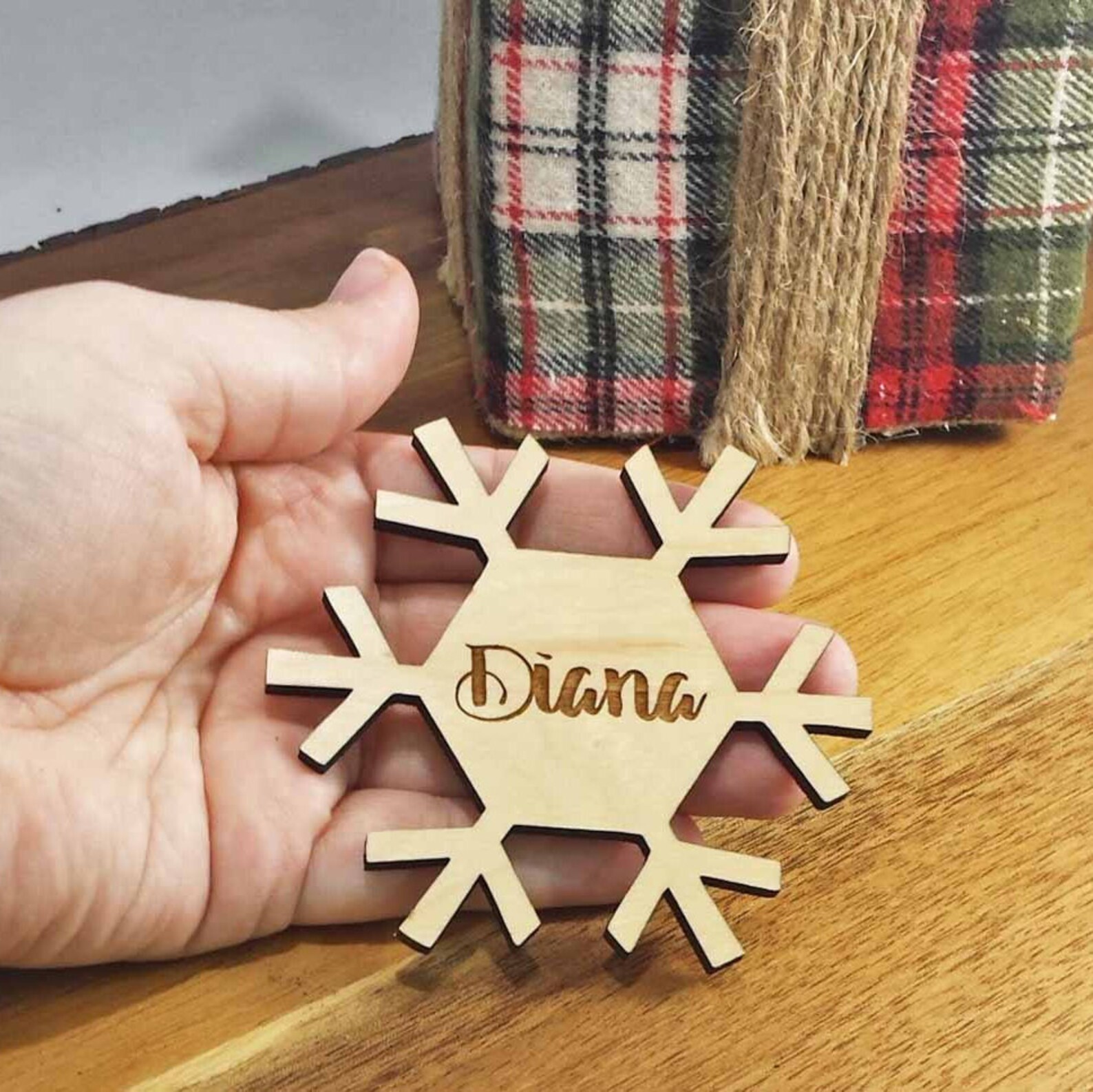 Snowflake Place Cards Wood Place Cards Christmas Table | Etsy