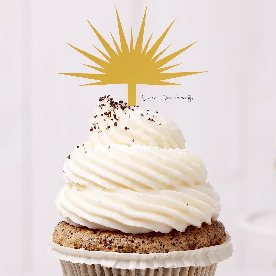 Sunburst Cupcake Toppers - Celestial Cupcake Decoration - Acrylic ...