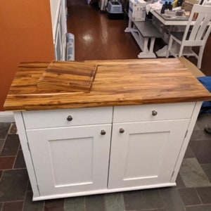 Lexie Kitchen Island, Custom Butcher Block Kitchen Island With Seating ...