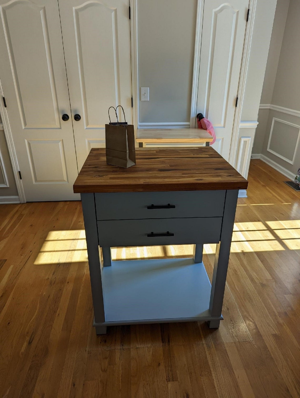 Microwave Cart, Kitchen Island, Butcher Block Kitchen Island, Prep ...