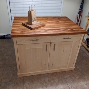 Lexie Kitchen Island, Custom Butcher Block Kitchen Island With Seating ...