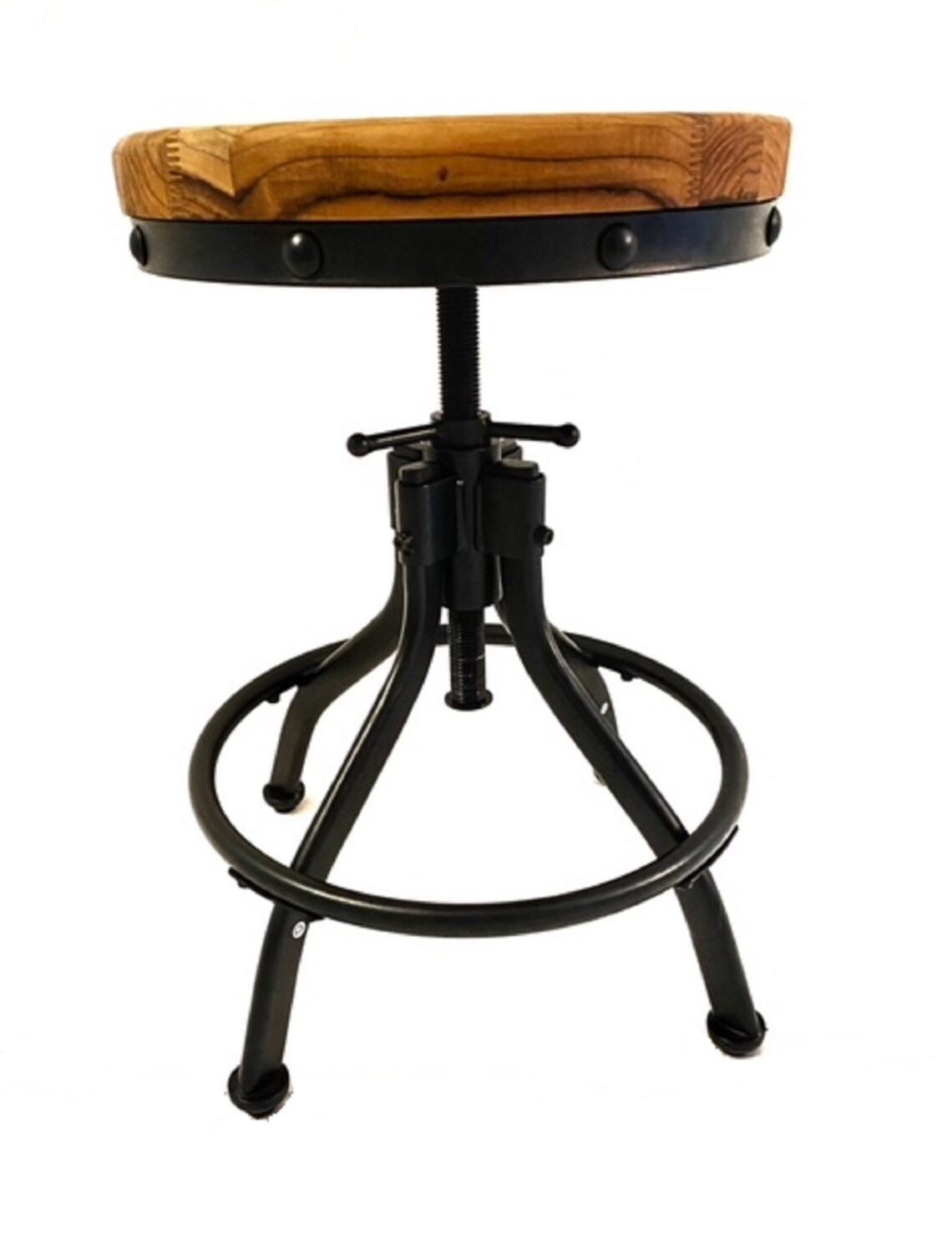 Wood Bar Stool Farmhouse Stool Rustic Industrial Bar Stool - Etsy