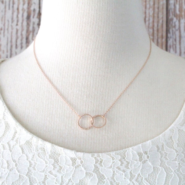 Double Ring Necklace - Etsy