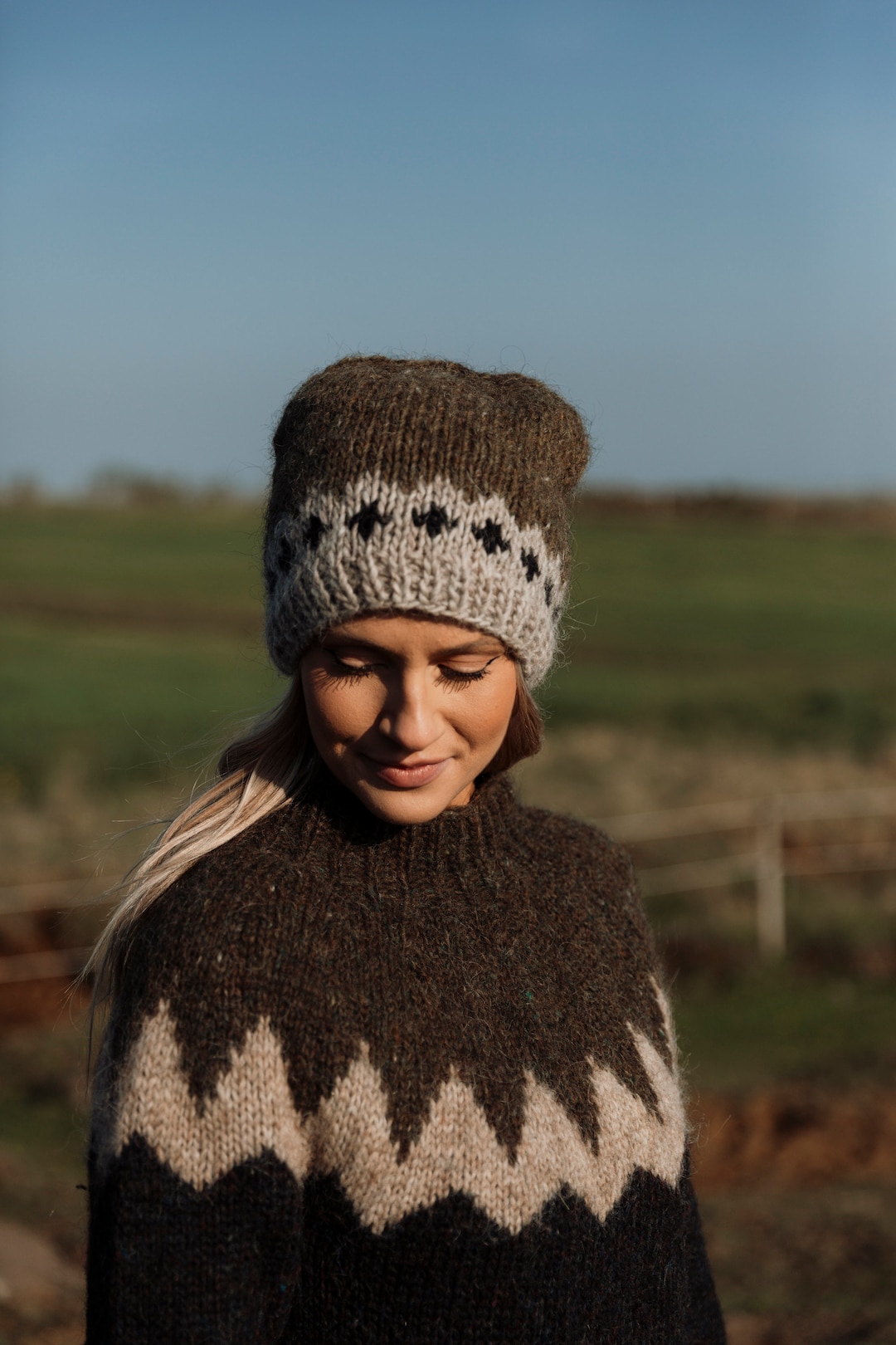 Icelandic Hand Knit Wool Hat, Lady's Size Medium. Ready to Ship - Etsy