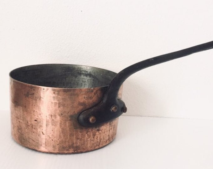 Vintage Matfer France Copper 2 Quart Saucepan 7 in Hammered Sauce Pan ...